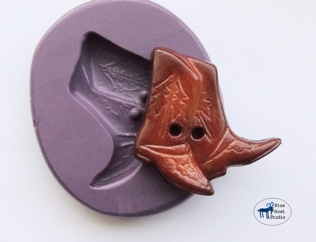 Cowboy Boots Button Mold/mould Western Mold Silicone Molds Polymer Clay ...