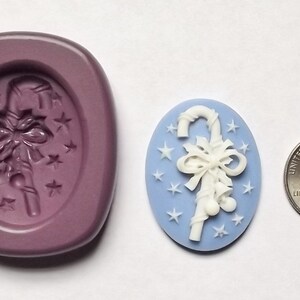 Candy Cane Cameo Mold Christmas Mold Holiday Cameo Mold Silicone Molds ...
