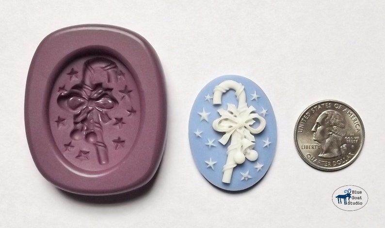 Candy Cane Cameo Mold Christmas Mold Holiday Cameo Mold - Etsy