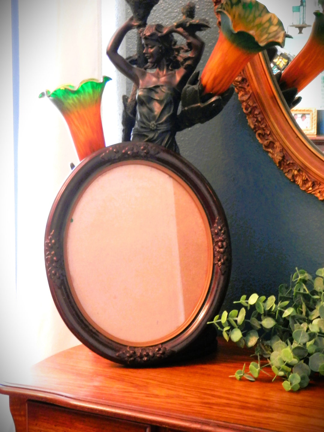 Vintage Victorian Style Wood Oval Frame - Etsy