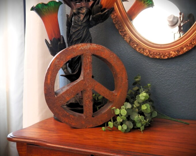 Rustic Peace Sign Metal Wall Art - Etsy