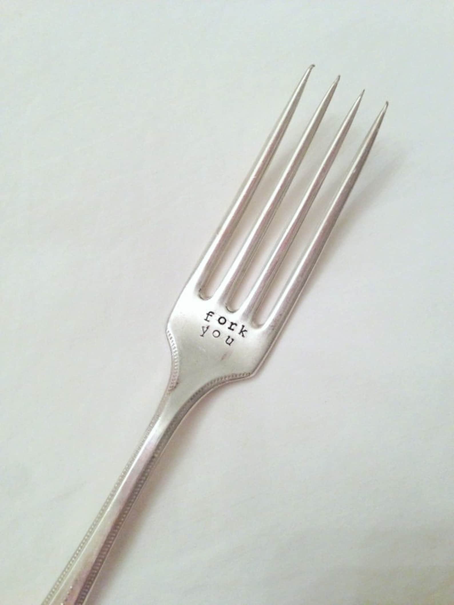 Fork You Hand Stamped Fork - Etsy
