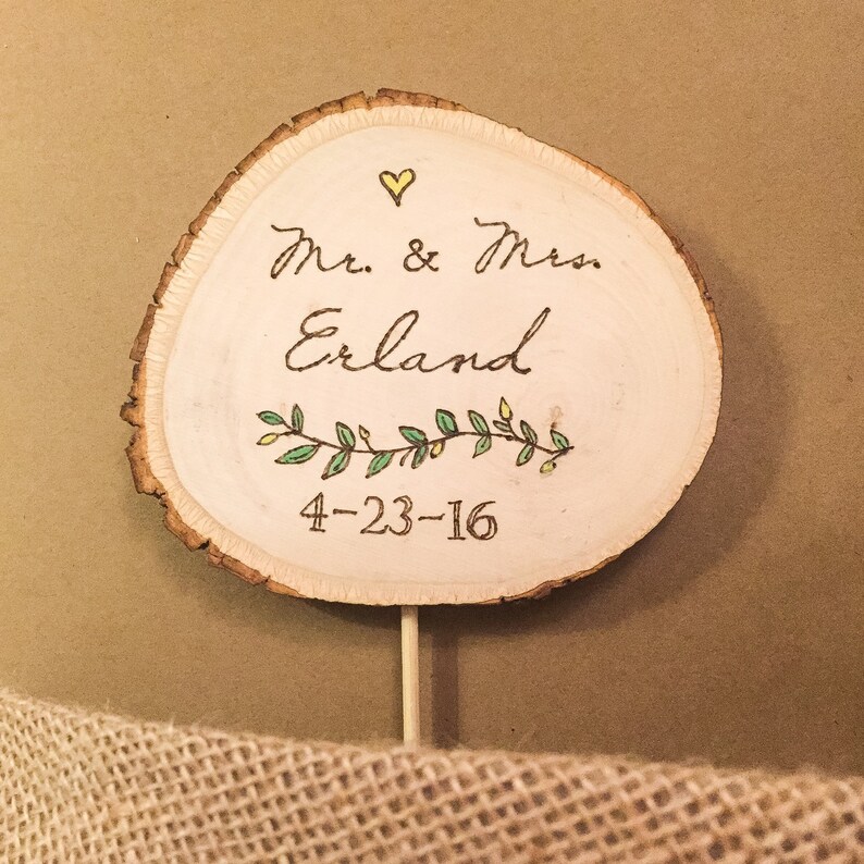Custom Wood Burned Cake Topper - Etsy