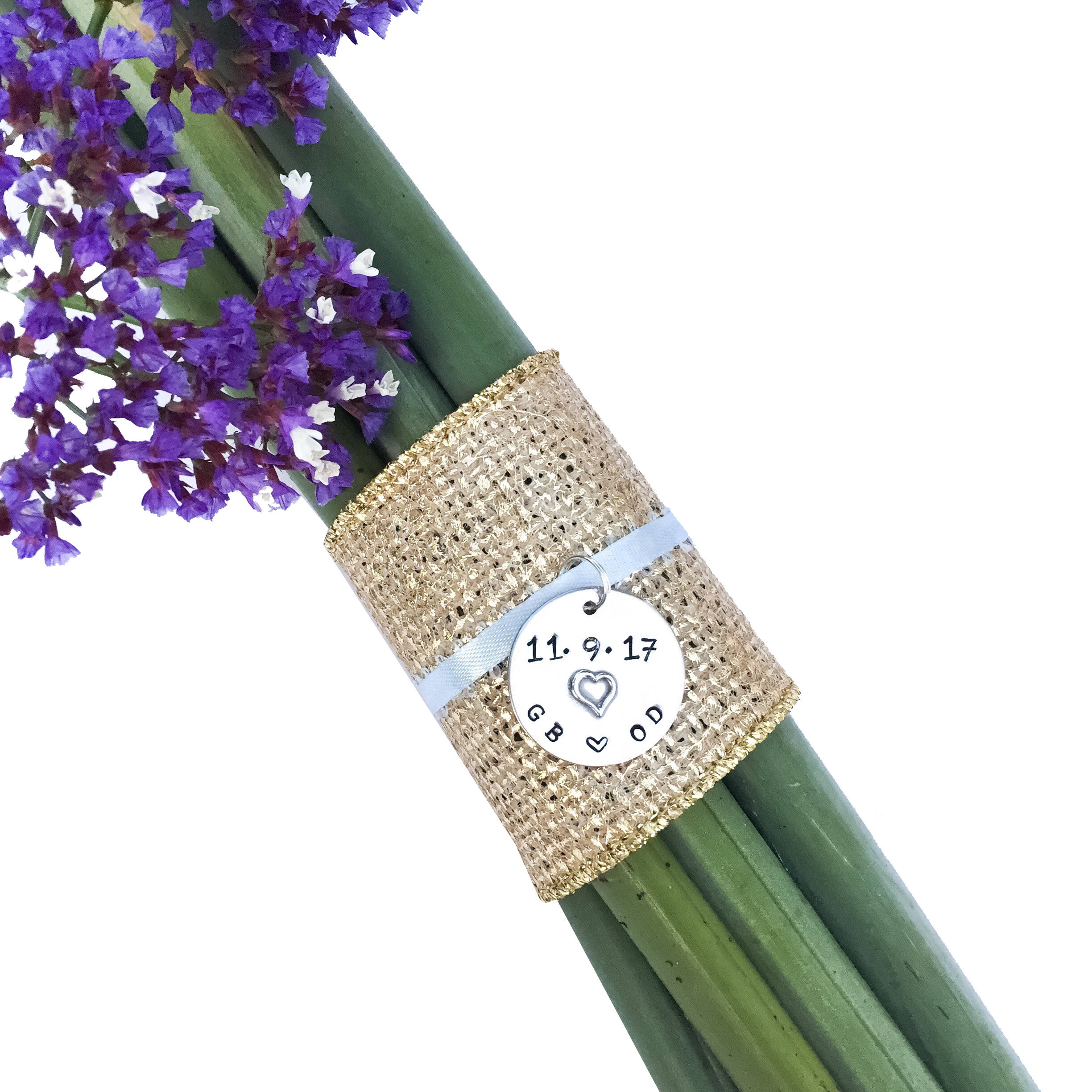 Custom Hand-stamped Bouquet Charm - Etsy