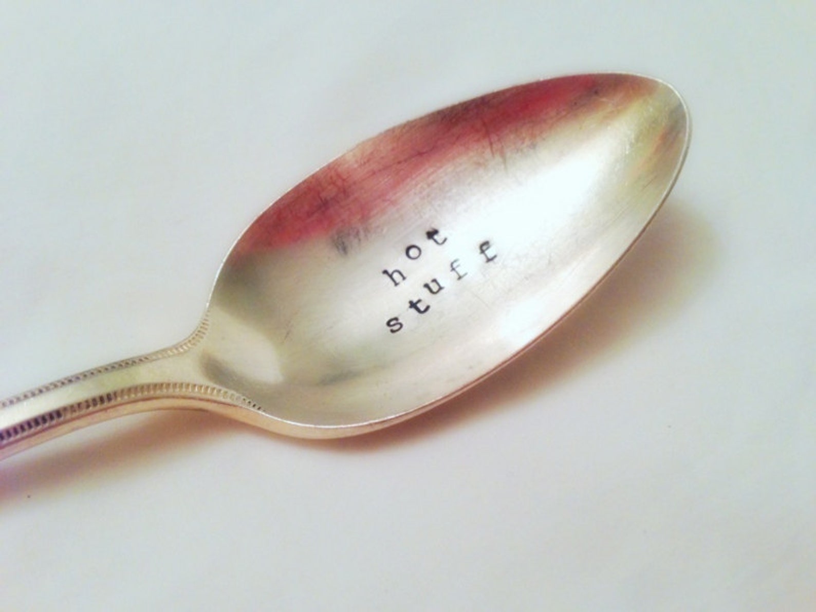 Hot Stuff Hand Stamped Spoon - Etsy