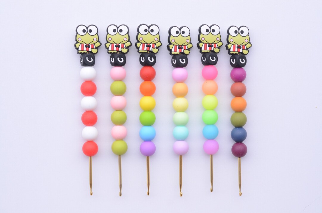 Cute Cartoon Frog Crochet Hook / Neon Rainbow Glow in the Dark Crochet ...