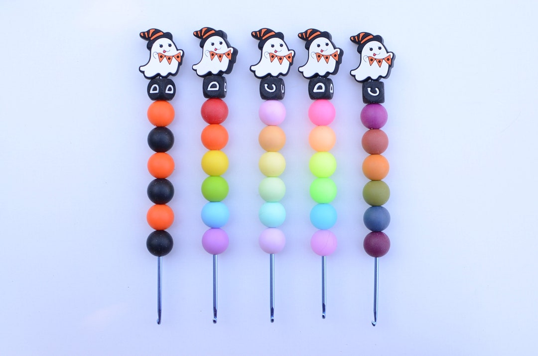 Festive Ghost Crochet Hook / Halloween Crochet Hook / Neon Rainbow ...