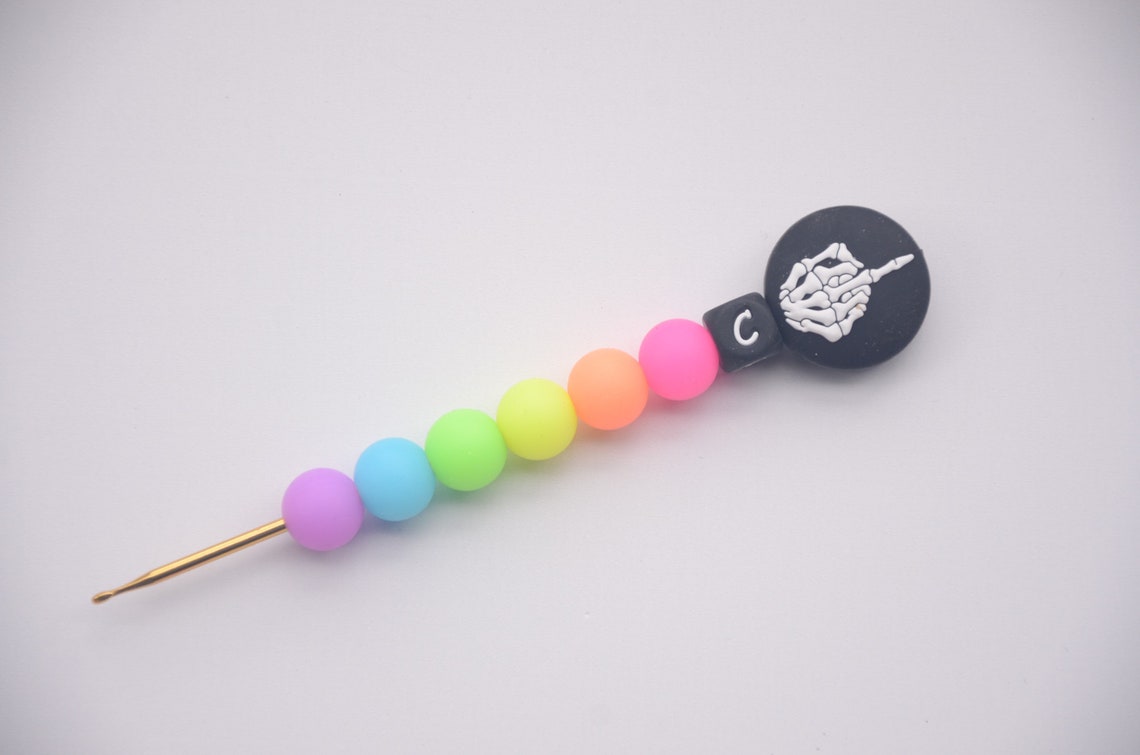 Skeleton Middle Finger Neon Rainbow Glow in the Dark Crochet - Etsy