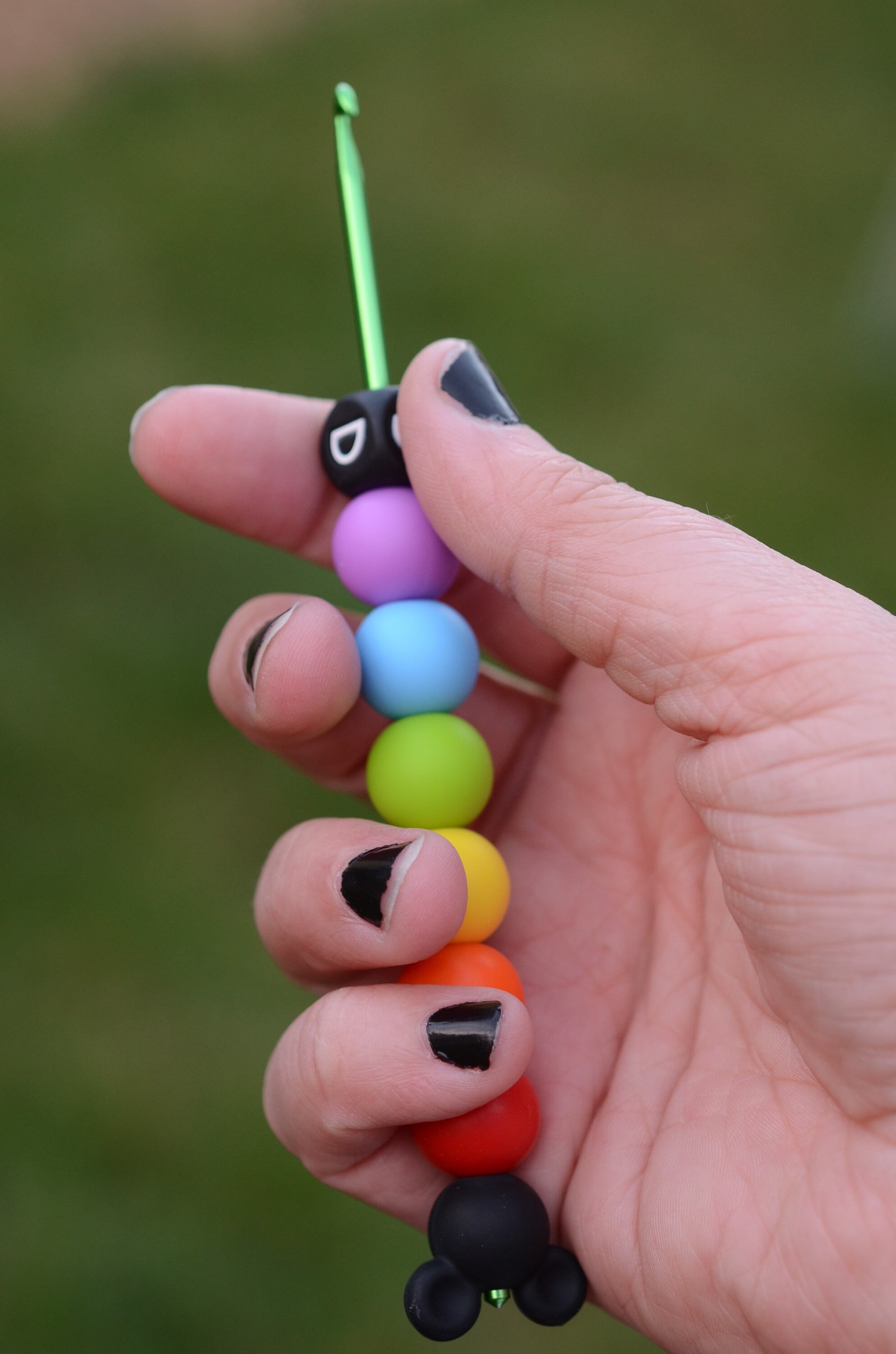 Mouse Rainbow Crochet Hook / Crochet Hook / Silicone Bead - Etsy