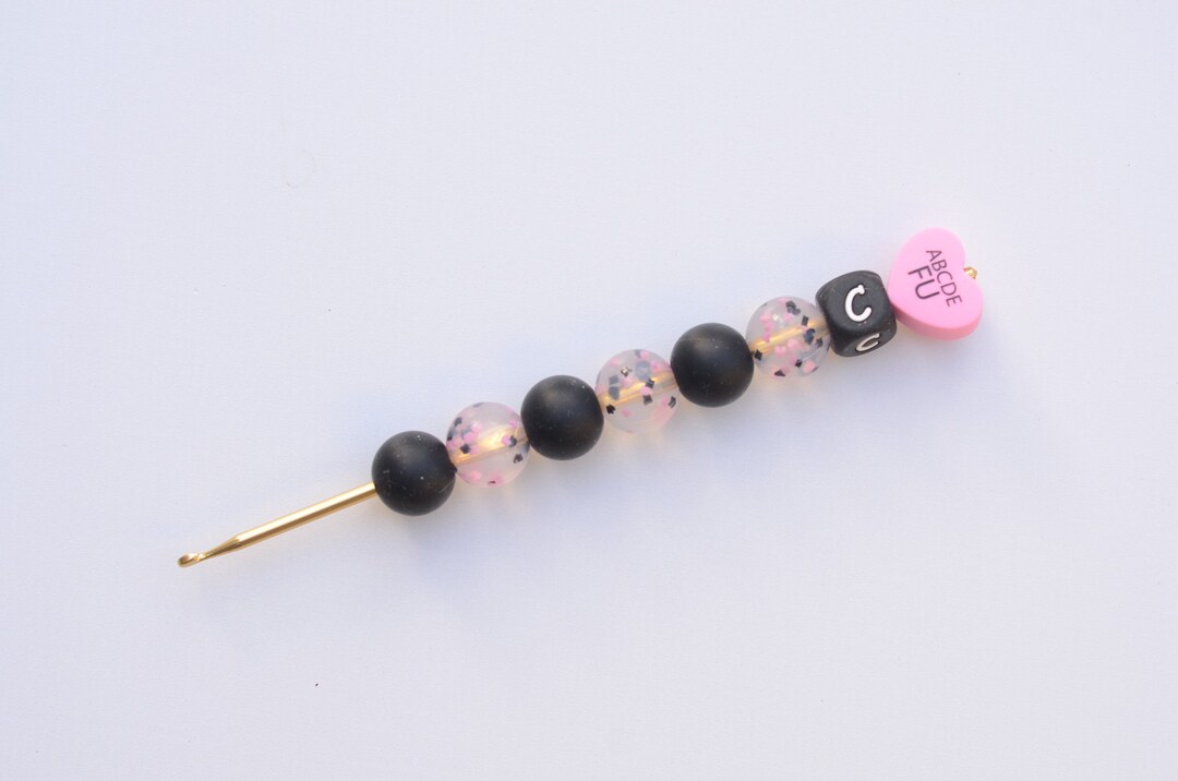 ABCDE FU Heart Confetti Crochet Hook / Valentines Day Crochet Hook ...