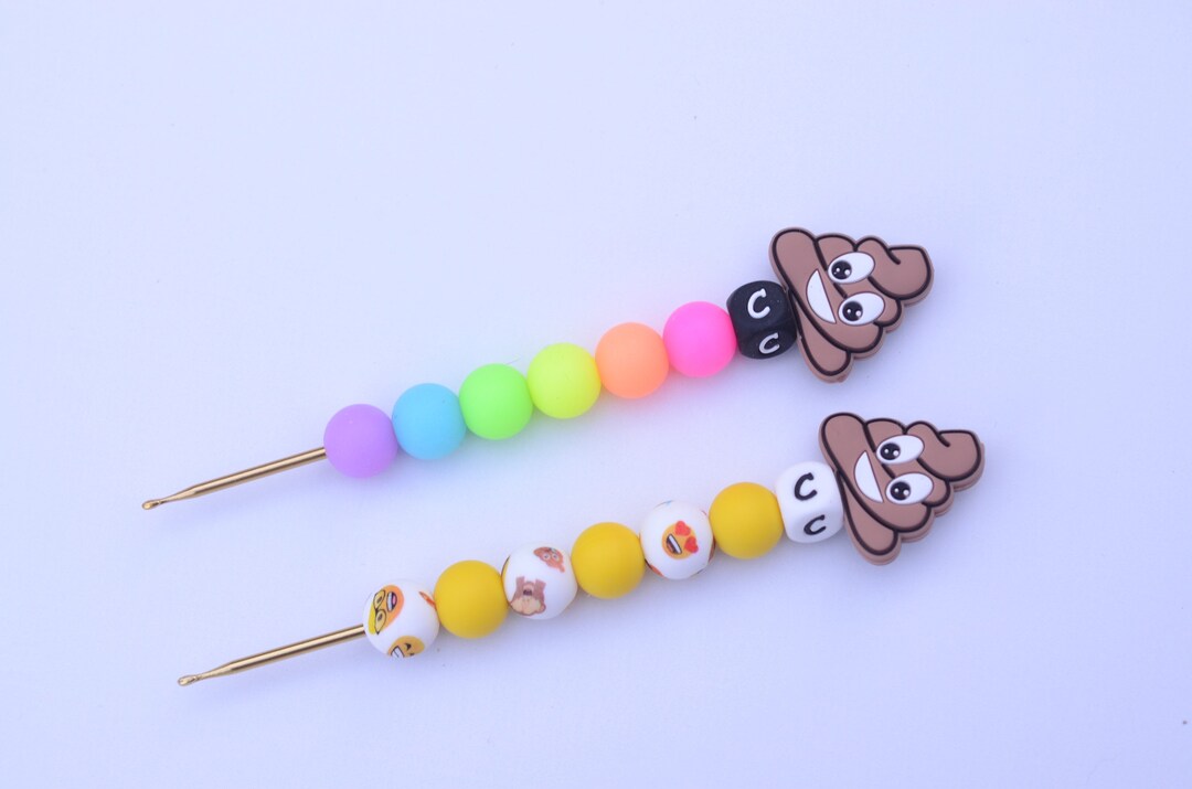 Poop Emoji Neon Rainbow Glow in the Dark Crochet Hook / Crochet Hook ...