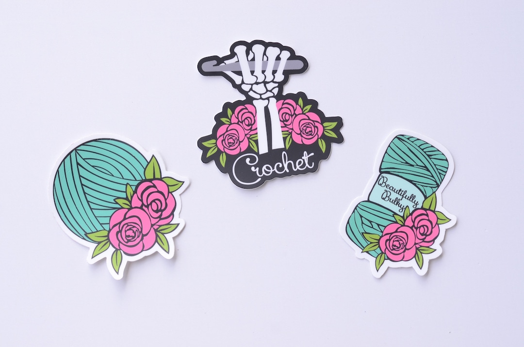 Crochet Yarn Sticker Set / Floral Beautifully Bulky Yarn Sticker / Live ...
