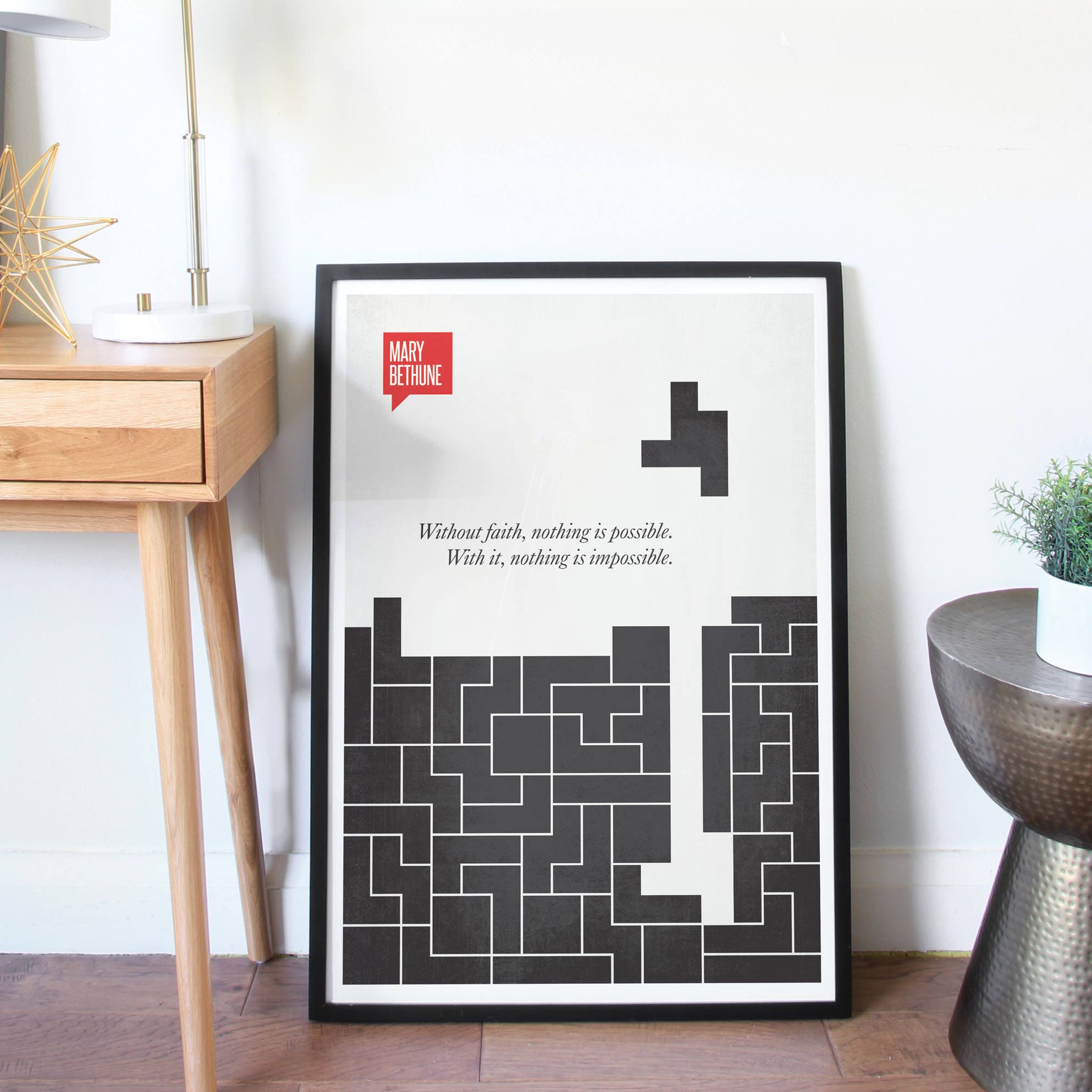 Minimalist Poster Mary Bethune Illustration Quote Art Print Poster ...