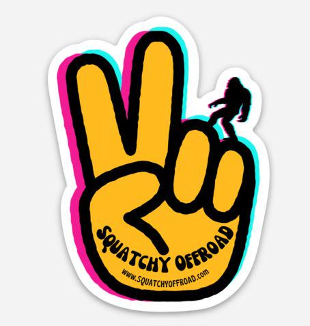 Bigfoot Sasquatch Peace Fingers Decal - Etsy