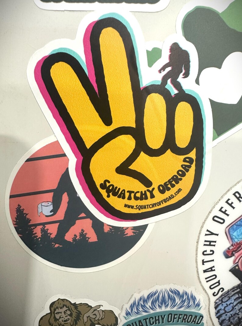Bigfoot Sasquatch Peace Fingers Decal - Etsy