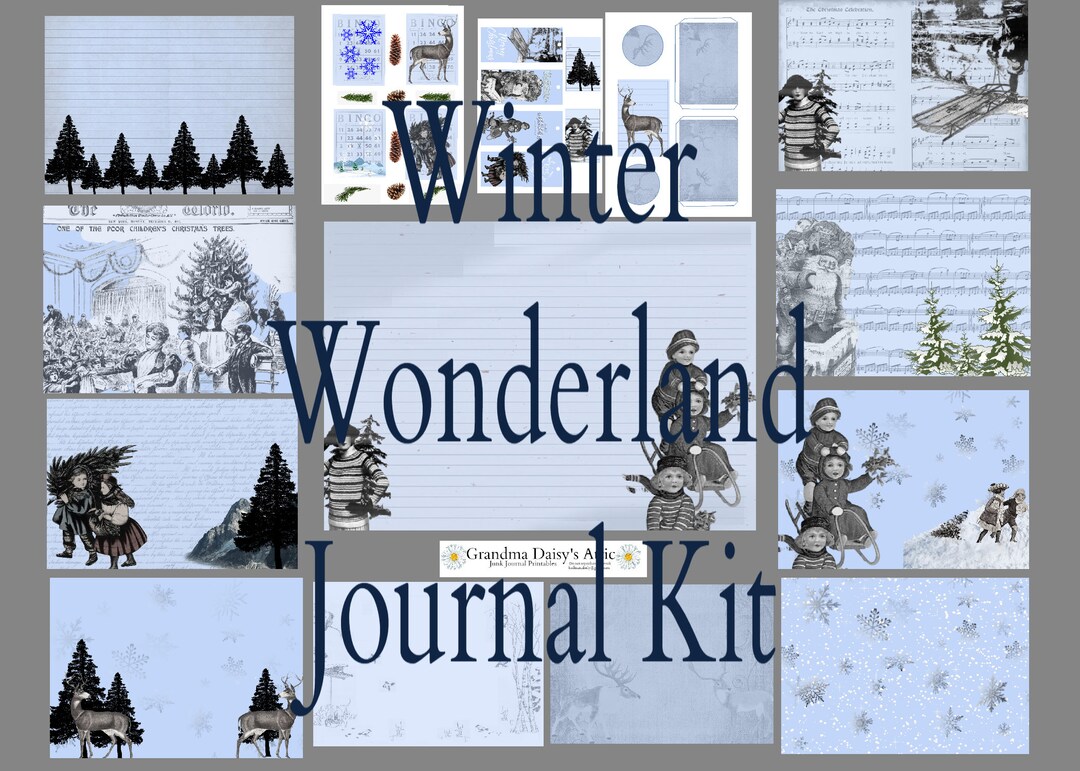 Winter Wonderland Digital Pages and Ephemera Printable Journal Kit - Etsy