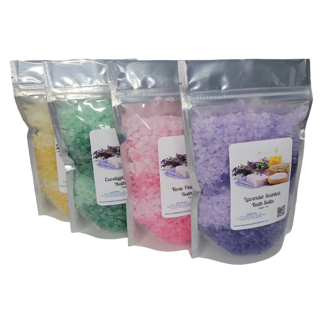 Bath Salts - (4) 1lb Bags ~ Aromatherapy Gift Lot ~ Four Different ...