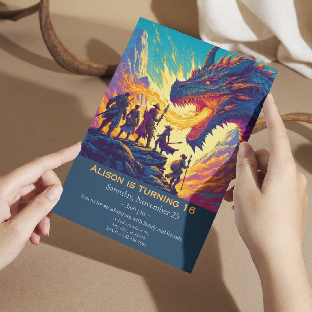 NEW Dungeons and Dragons Party Invitation Blue No. 2 Version, Mixed ...