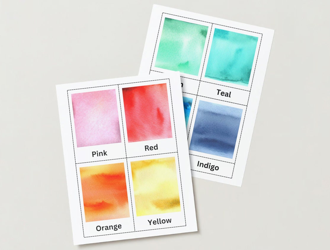 12 Color Flashcards | Preschool Homeschool Printable | Modern Basic ...