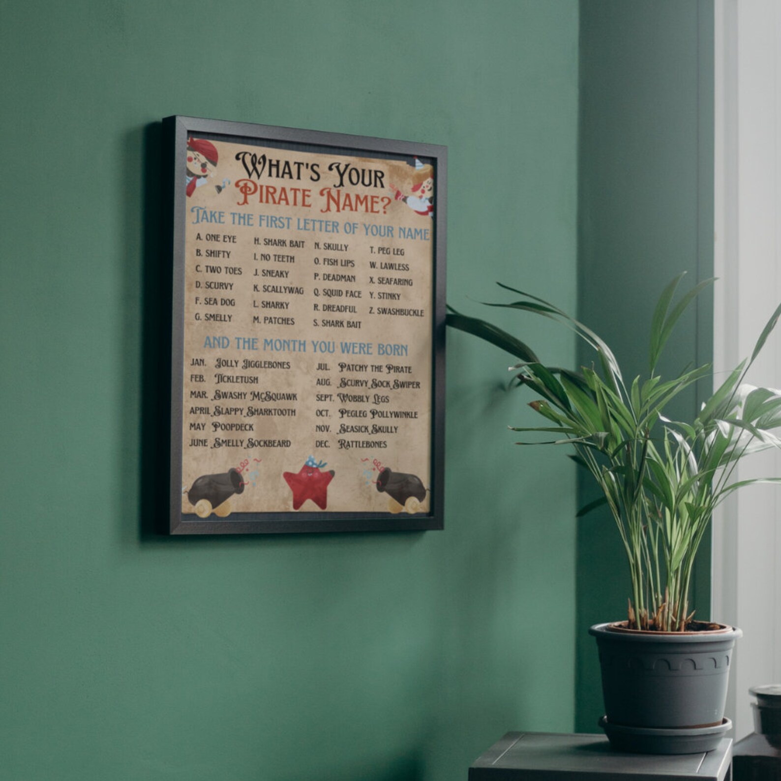 What's My Pirate Name Poster, What's Your Pirate Name Poster, Printable ...