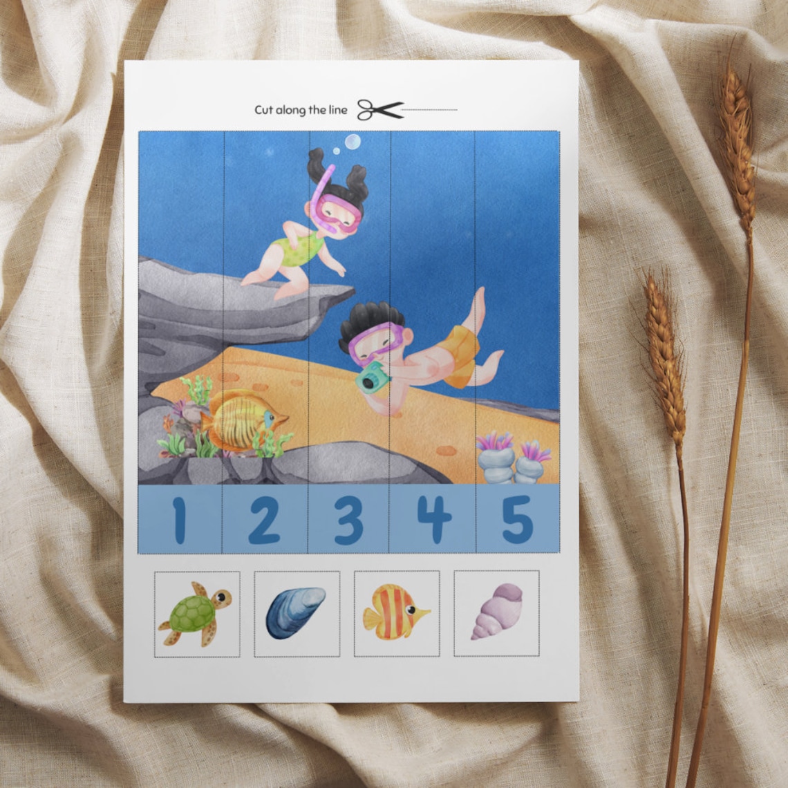 Underwater Busy Binder, Sea Theme, Toddler Activity Sheets, Preschool ...