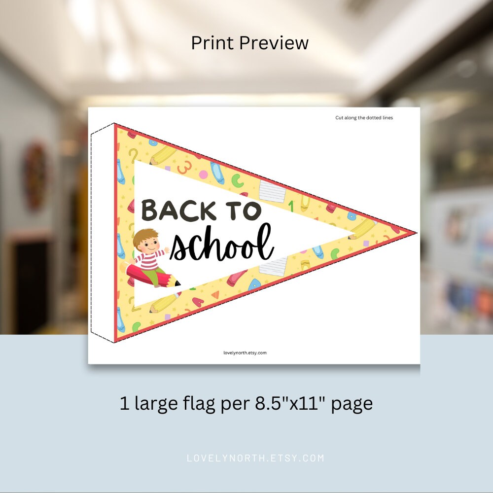 First Day of School, Back to School, Flags , 2 Styles, Kindergarten to ...
