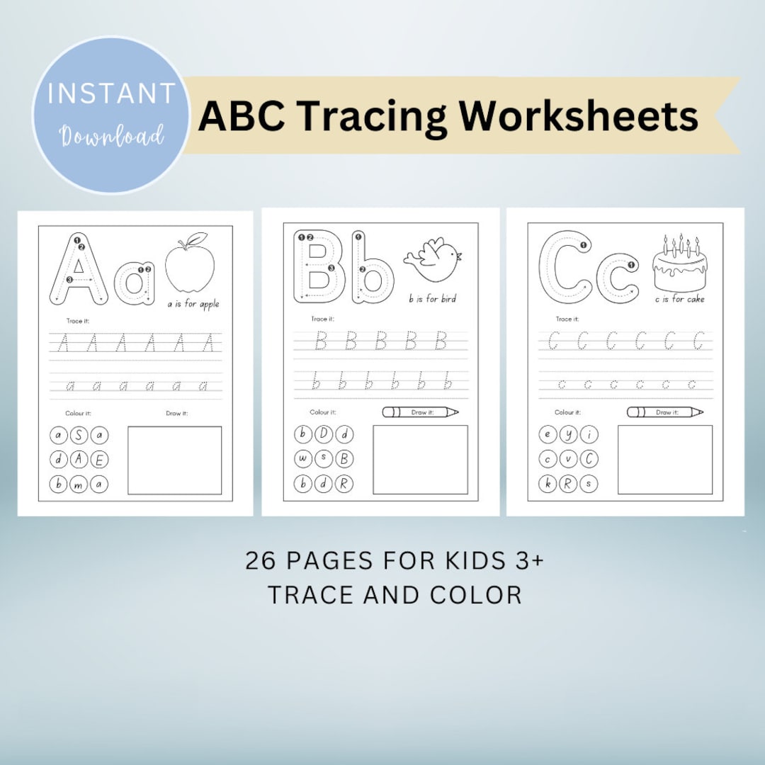 26 Alphabet Worksheets, Upper & Lowercase, Preschool, Kindergarten ...