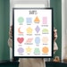 Shapes Poster, Educational Wall Art, Rainbow Colors, Kindergarten ...