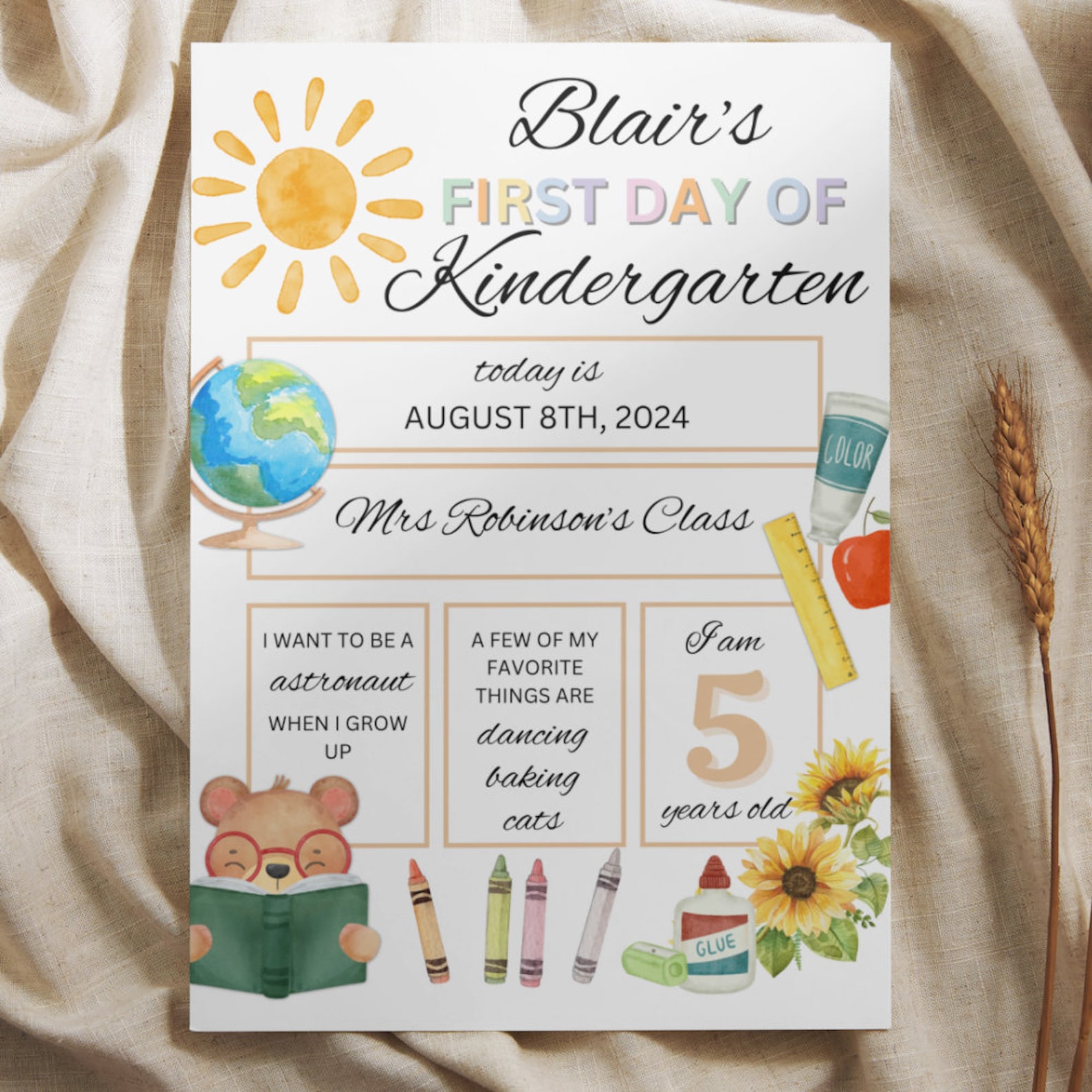 Editable First Day of School Sign Template, Last Day of School ...