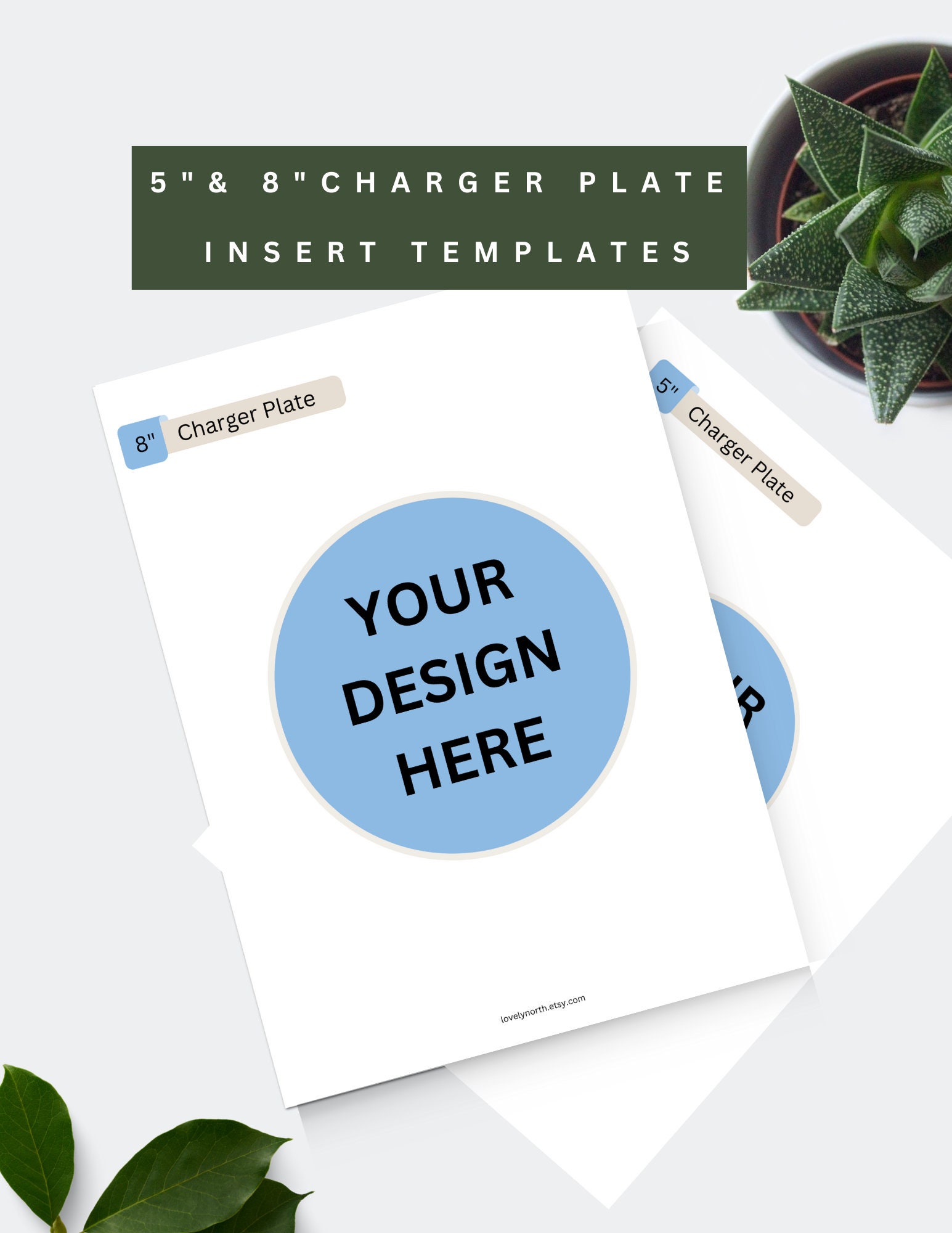 Charger Plate Template 5 Inch and 8 Inch, Includes a Template With ...