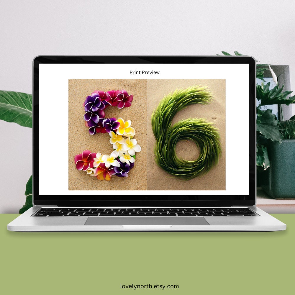 1- 10 Number Cards Various Beach Loose Parts on Sand, Montessori ...