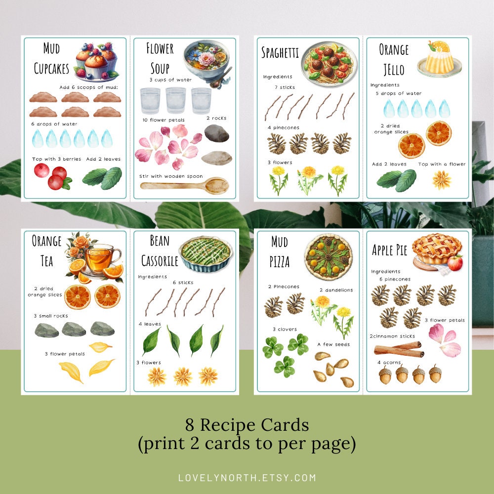 Mud Kitchen Recipe Cards - Etsy
