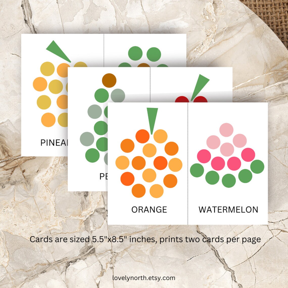 Fruits and Patterns Matching Mandala Loose Parts Cards, Shapes and ...