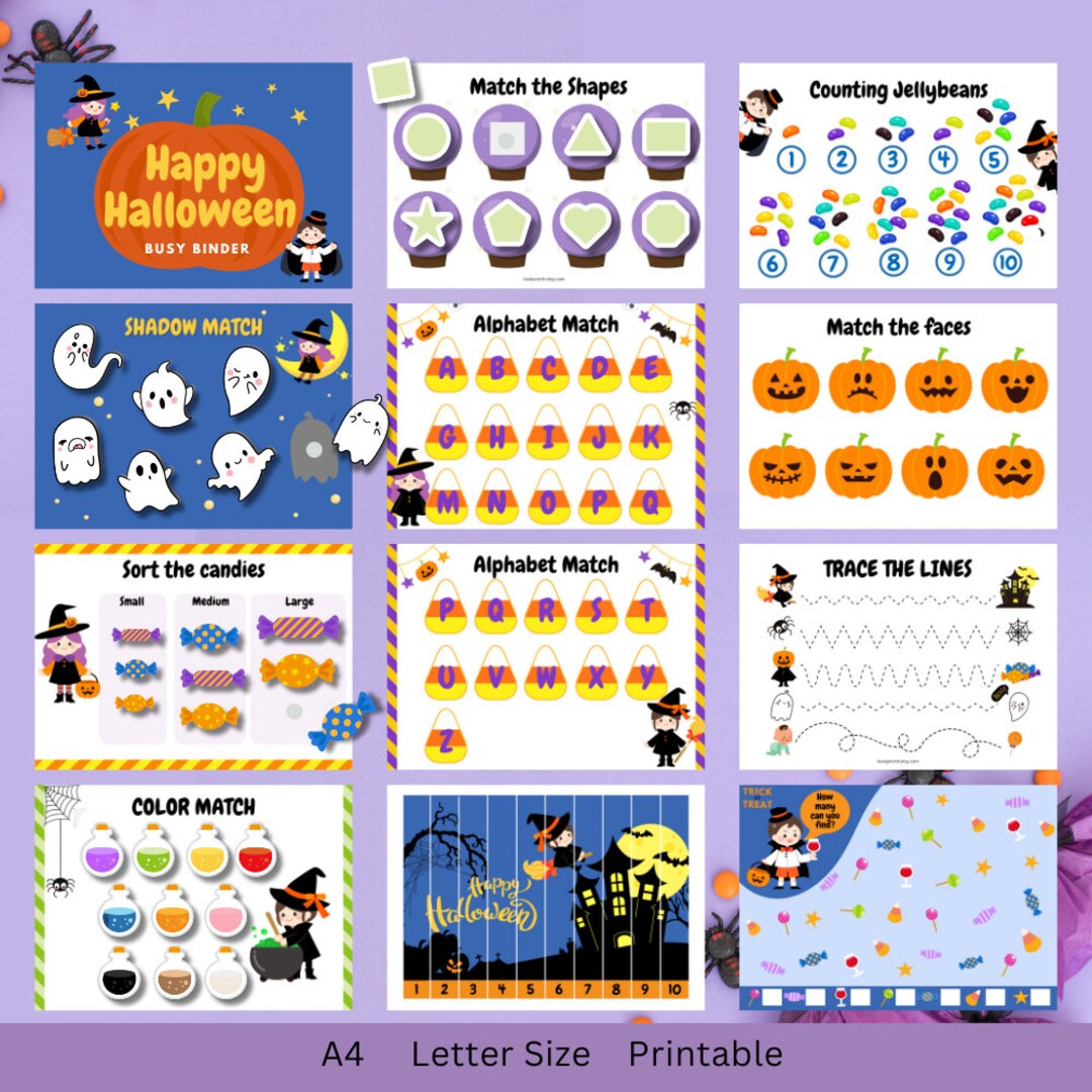 Halloween Busy Binder, Toddler Activity, Preschool Workbook, Pre K ...