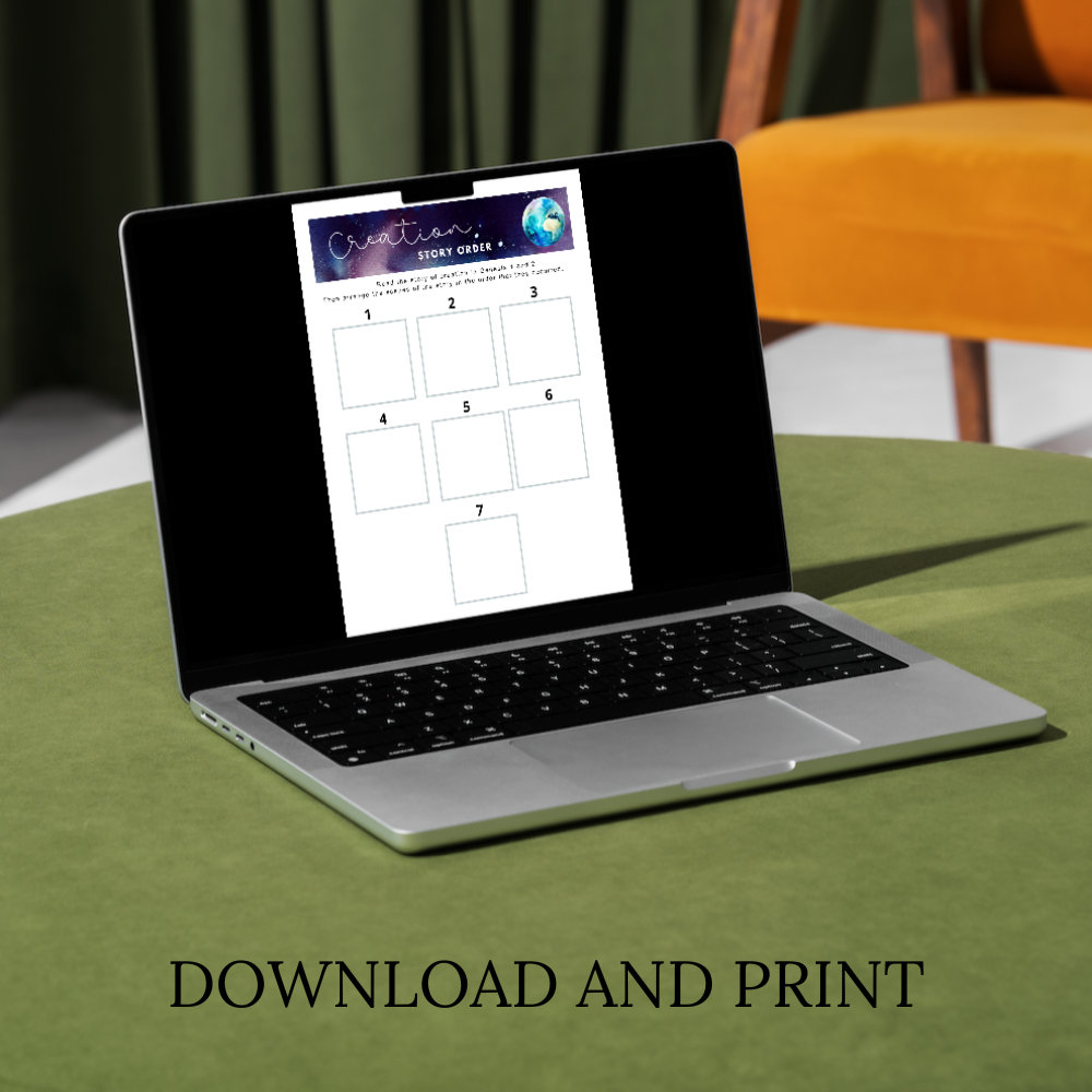 7 Days of Creation, Includes Worksheet and Matching Cards, Sunday ...