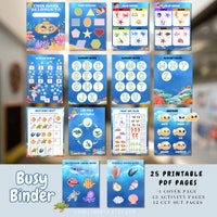 Underwater Busy Binder, Sea Theme, Toddler Activity Sheets, Preschool ...