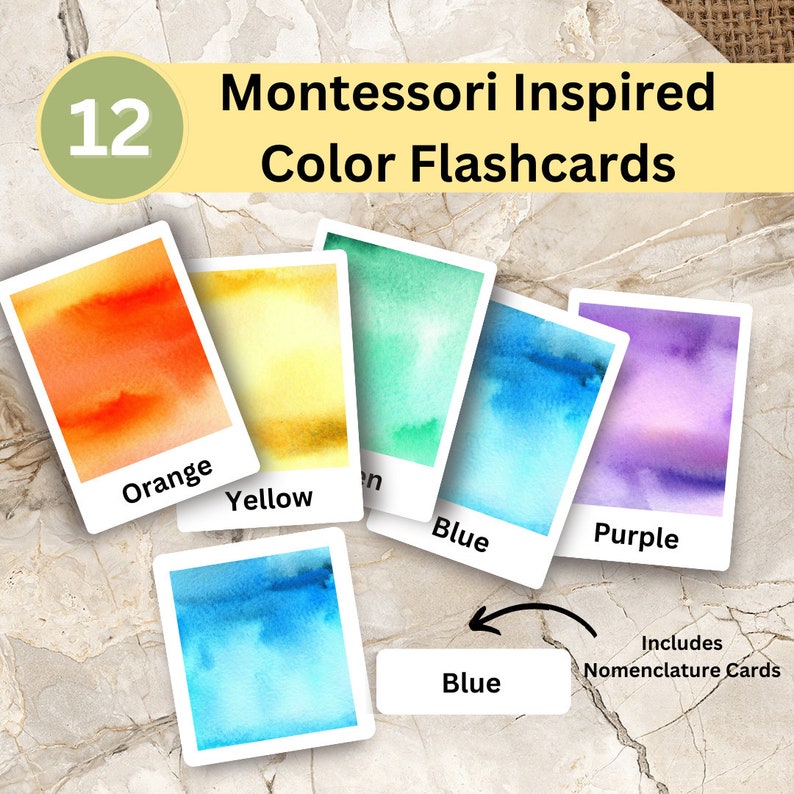 12 Color Flashcards | Preschool Homeschool Printable | Modern Basic ...