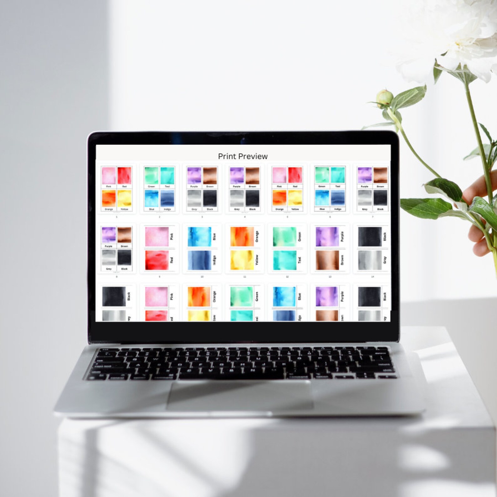 12 Color Flashcards | Preschool Homeschool Printable | Modern Basic ...