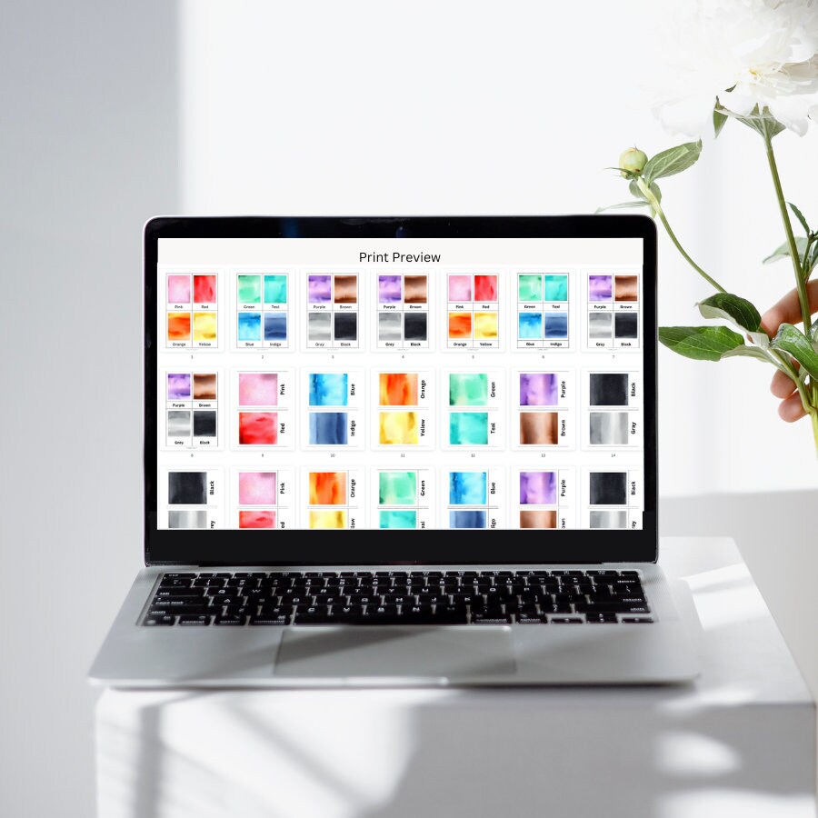 12 Color Flashcards | Preschool Homeschool Printable | Modern Basic ...