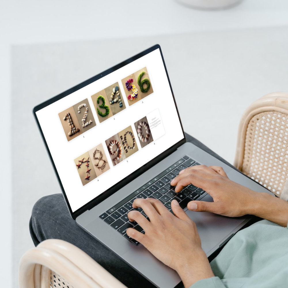 1- 10 Number Cards Various Beach Loose Parts on Sand, Montessori ...