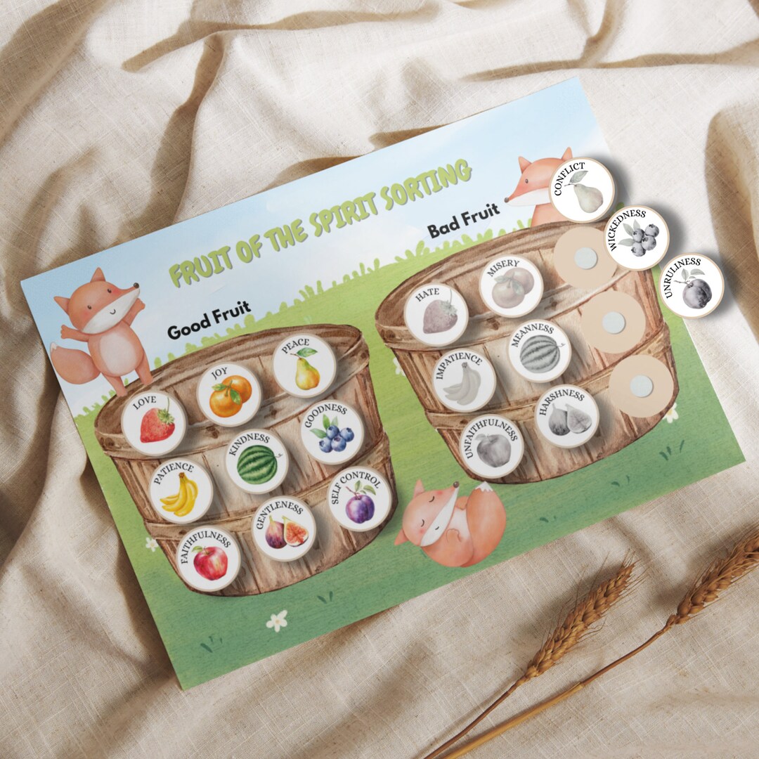 Fruit of the Spirit Sorting Activity, Fruits of the Holy Spirit ...