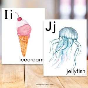 Alphabet Posters, Watercolor Illustrations, Large Format for Classroom ...