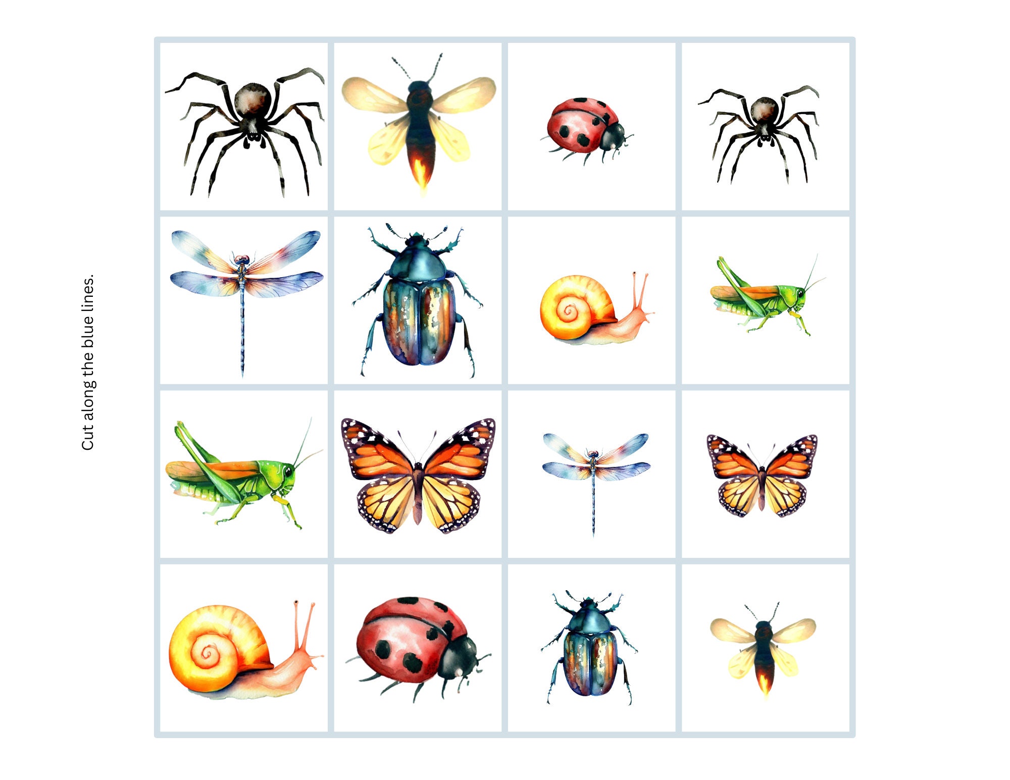 Insect Match and Sort Activity Pages, Insect Nature Theme, Montessori ...