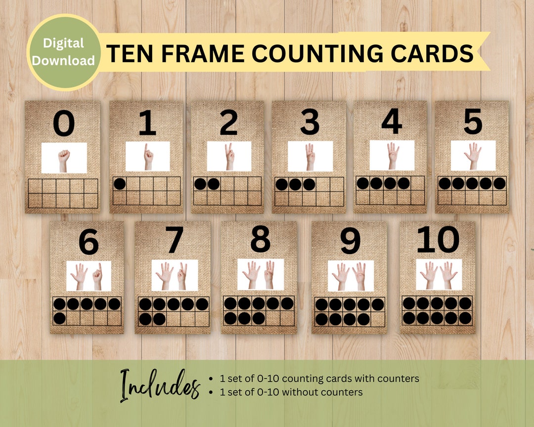 Ten Count Frames, Counting Cards, Printable - Etsy