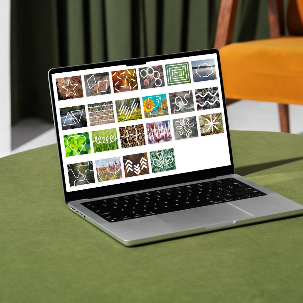 Loose Parts Pattern Mats in Reggio Nature Theme, 26 Nature Photos With ...