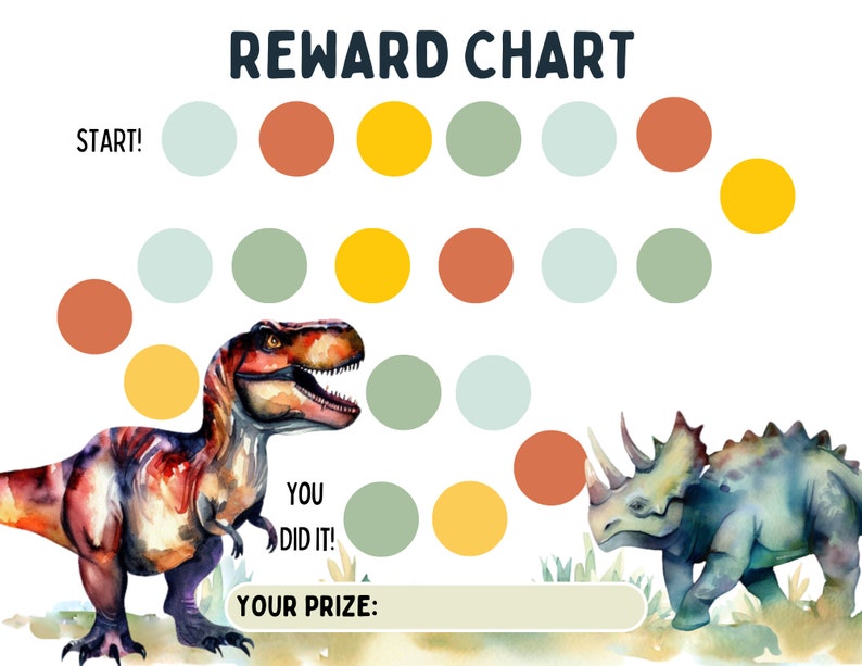 Dinosaur Reward Chart - Etsy