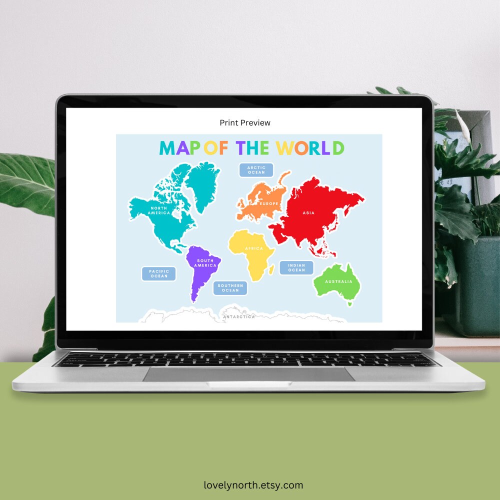 Continents and Oceans Matching Activity, World Map Busy Binder Page ...