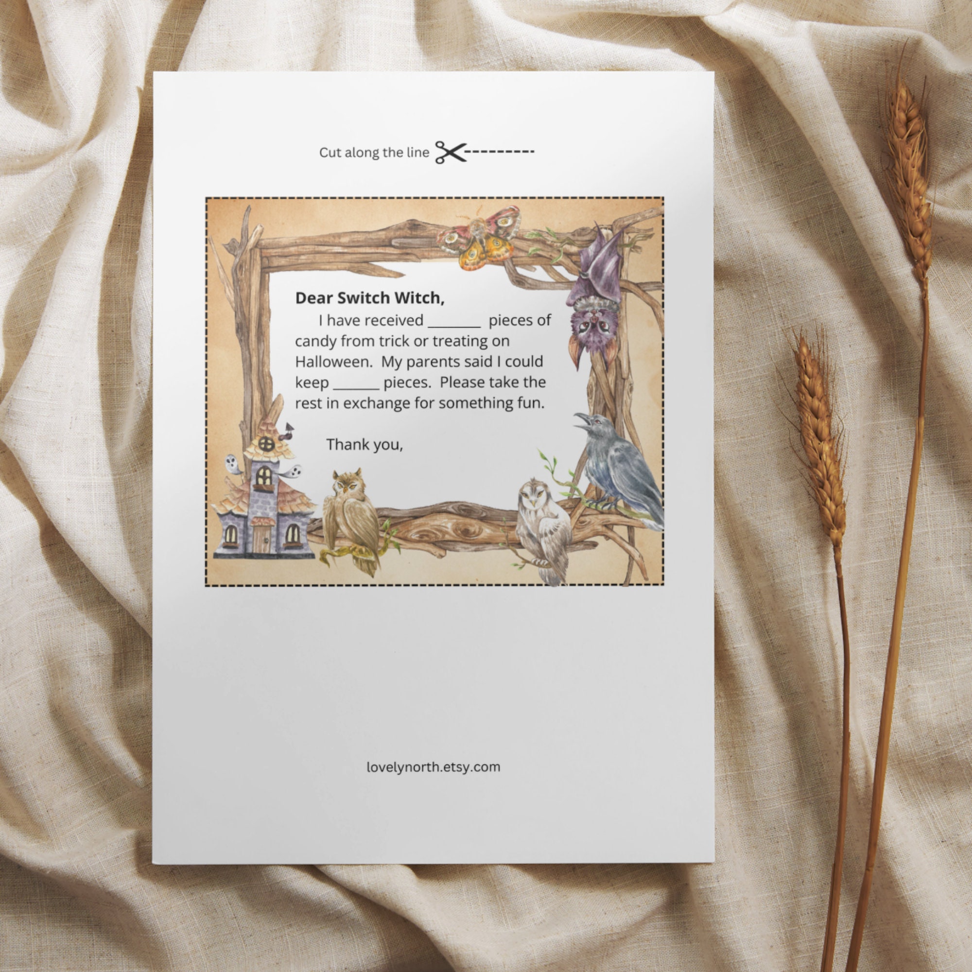 Switch Witch Letter and Candy Count Swap Card, Editable Template ...