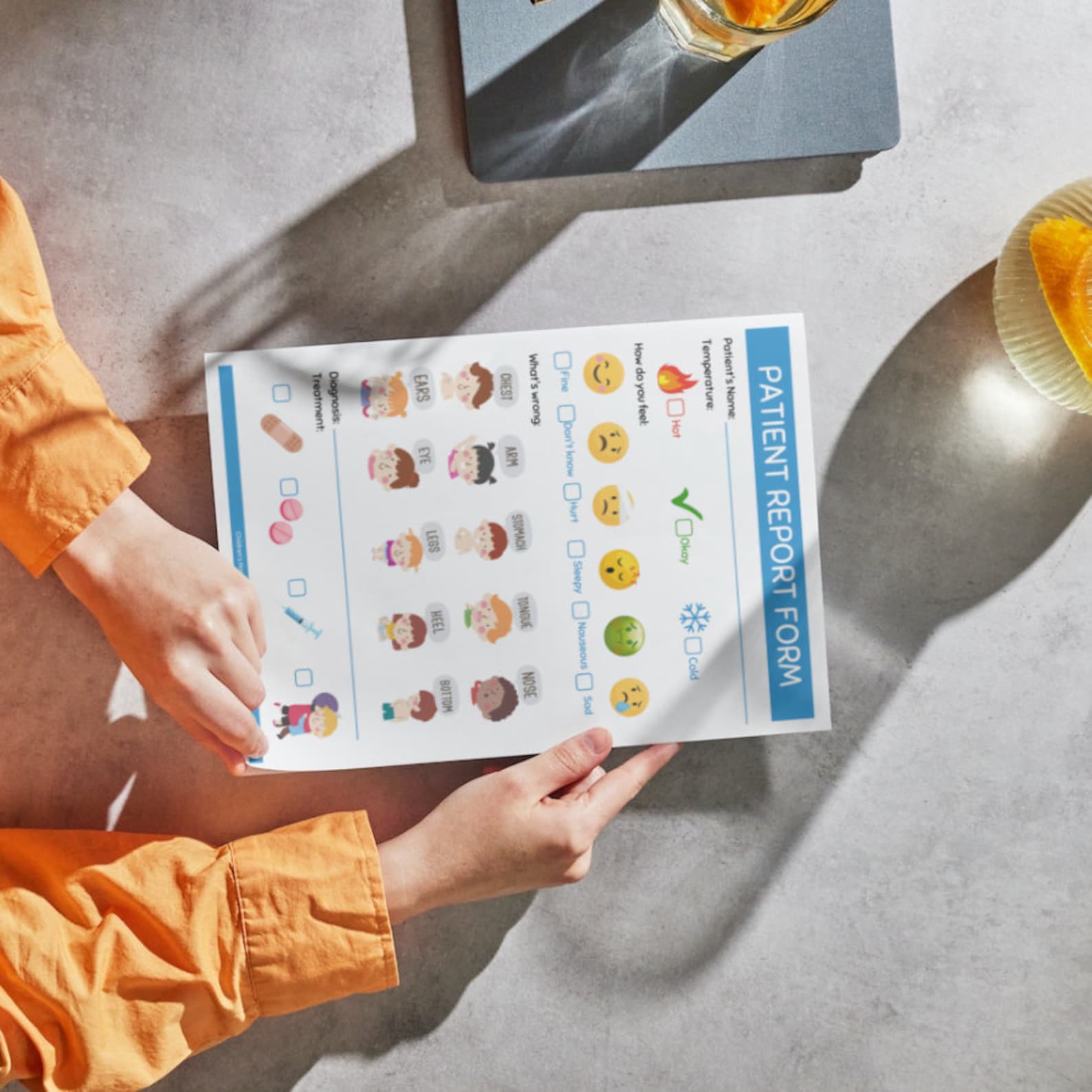 Doctor and Patient Pretend Play Printable for Kids, Doctor Forms ...