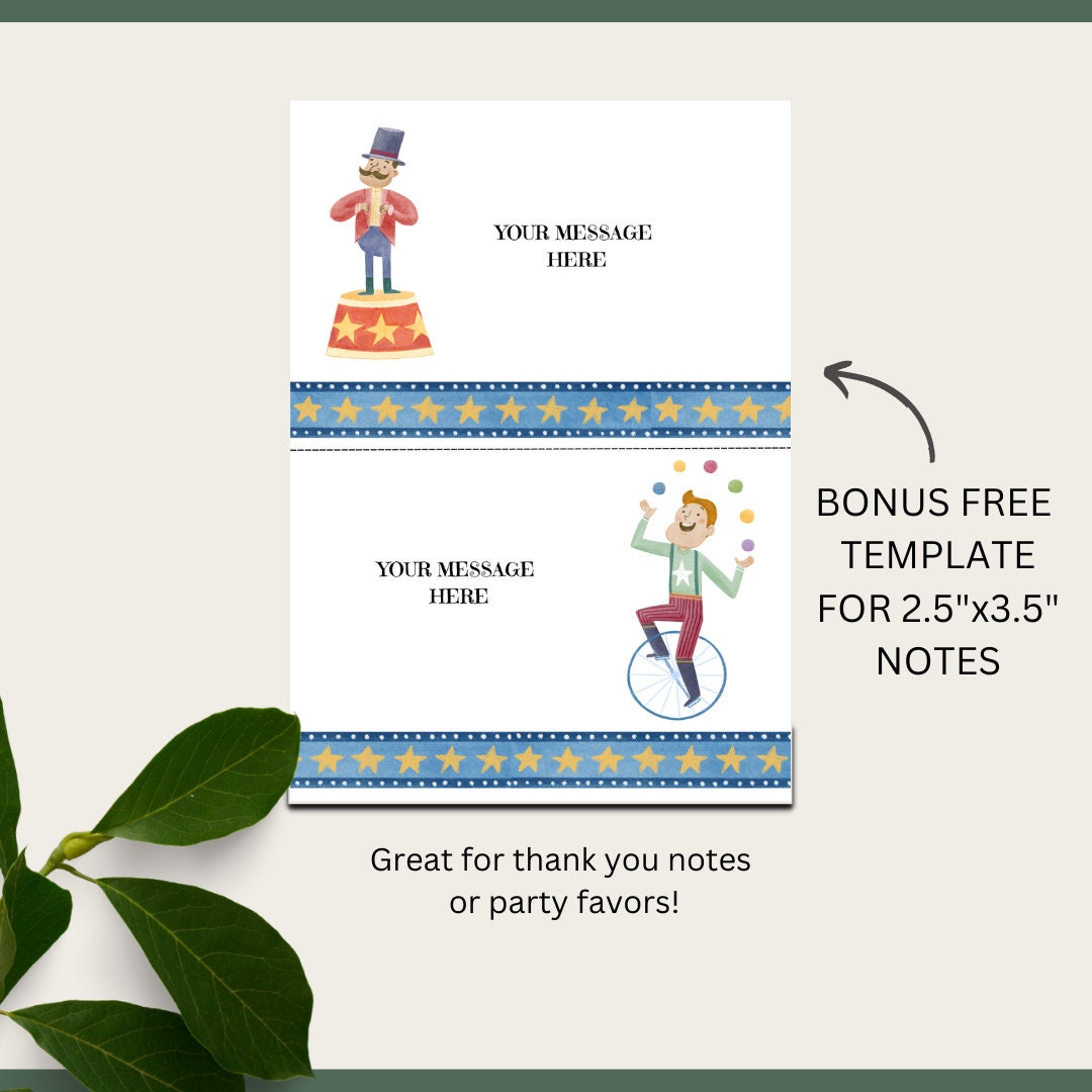 Circus Invitation, EDITABLE, Gender Neutral, Colorful Watercolor Art ...
